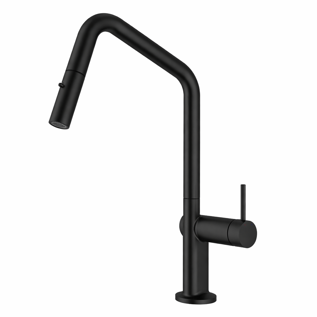 Navona Carysil Angle Matte Black Pull Out Kitchen Mixer – trade-suppliers