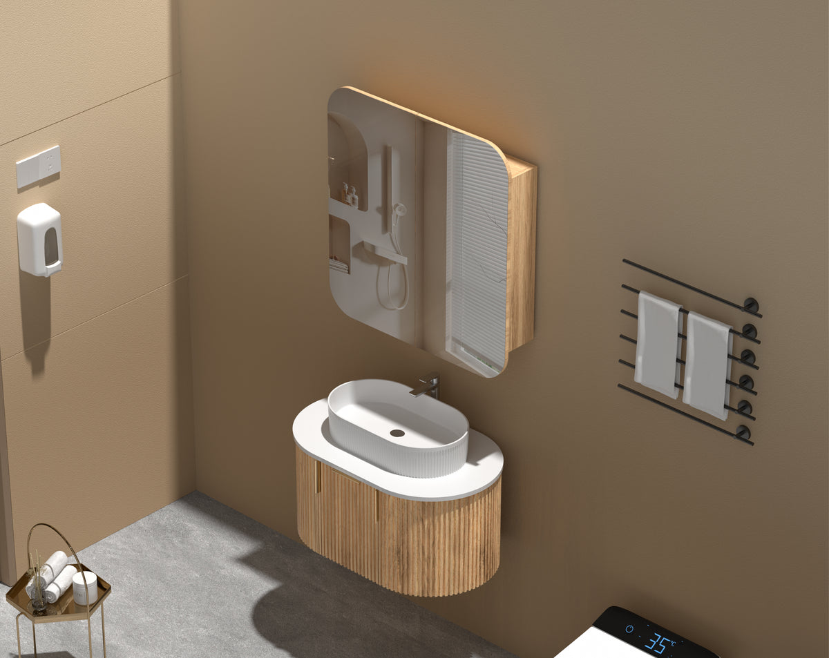 CARYSIL 750x800mm Grand Walnut Shaving Cabinet – trade-suppliers