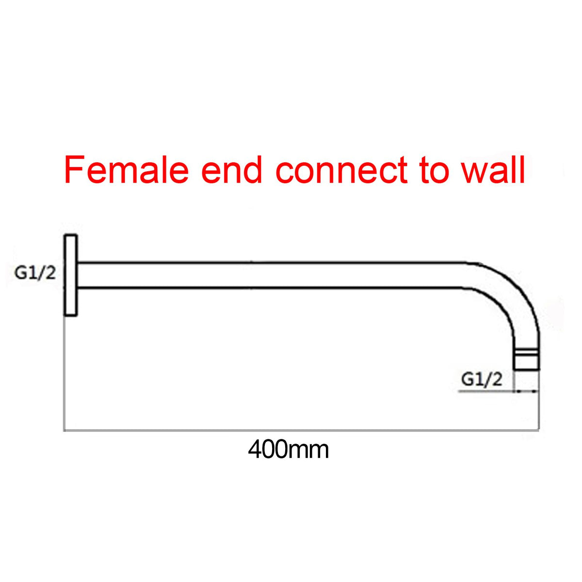 Round Black Stainless Steel Wall Mounted Shower Arm 400mm – trade-suppliers
